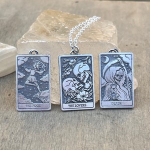 Sterling Silver Tarot Card Pendant Necklace - Witchy Jewelry - Etsy