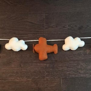 Handmade Felt Airplane and Cloud Garland - Etsy