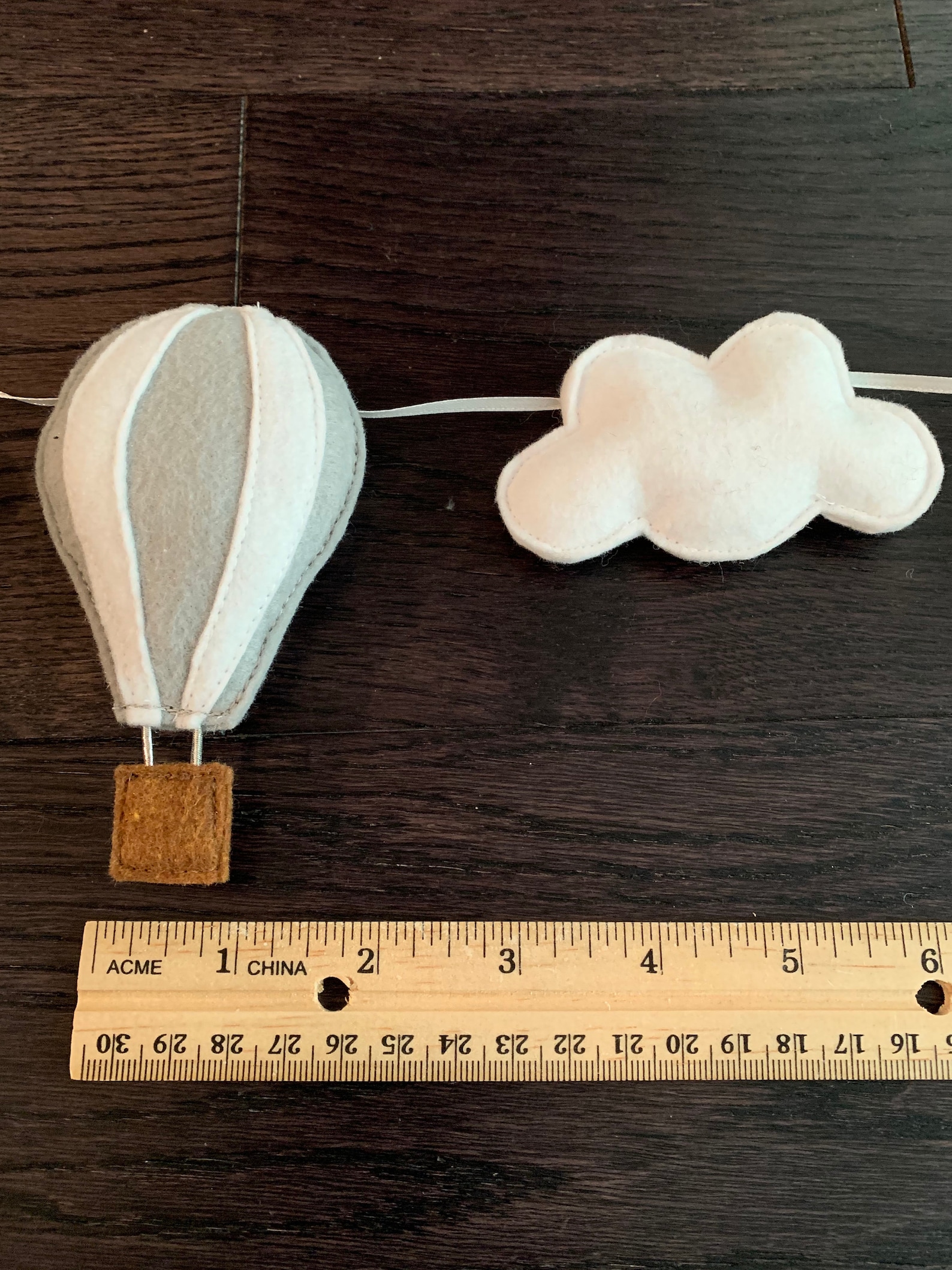 Handmade Felt Garland Hot Air Balloons Clouds - Etsy