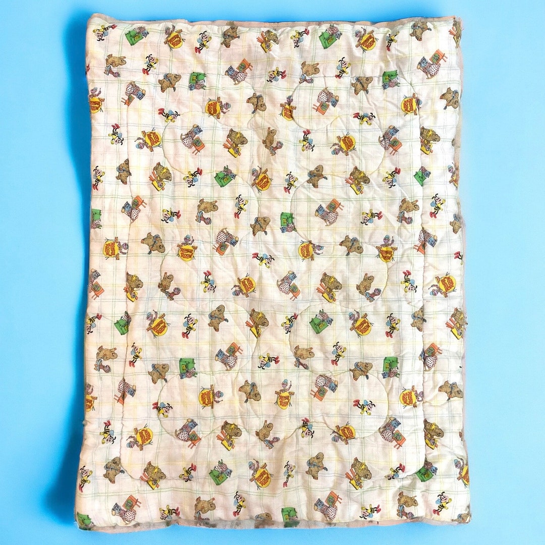 VTG 80s Romper Room Baby Crib Blanket Plush Soft Nursery Pastel Infant ...