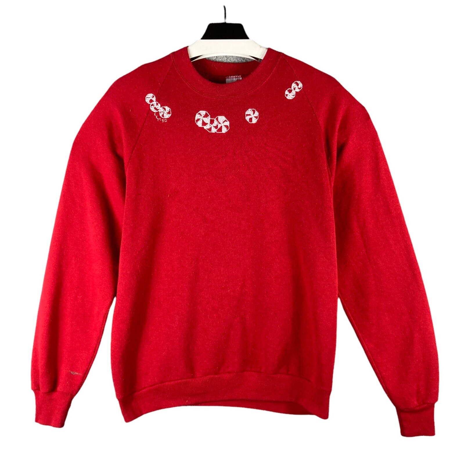 Vintage Jerzees Peppermint Candy Pullover Red Sweatshirt Size Large USA ...