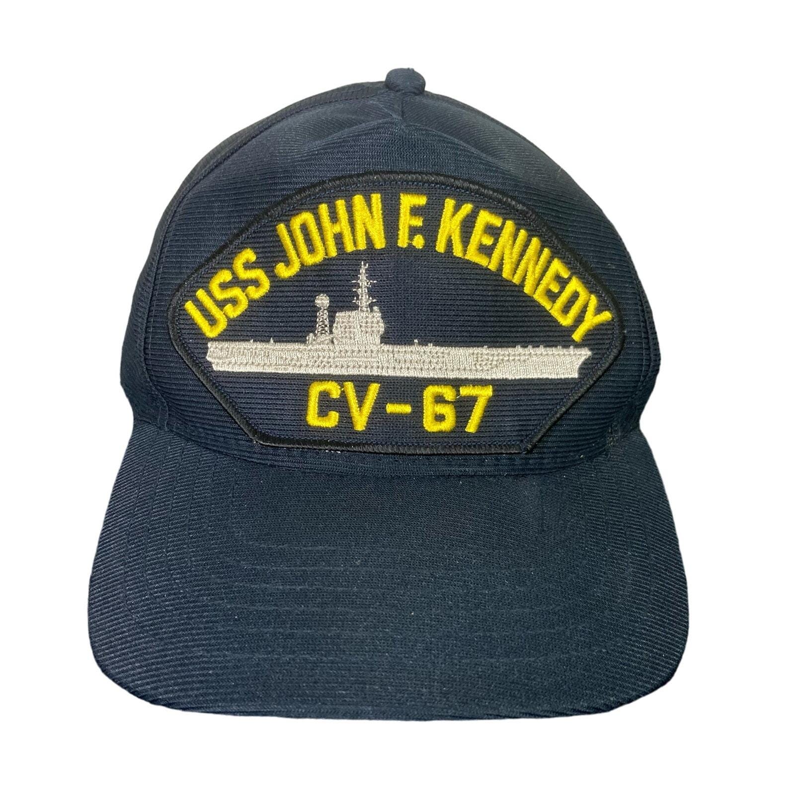 USS John F. Kennedy CV-67 Navy Ship Embroidered Hat Black Vintage ...