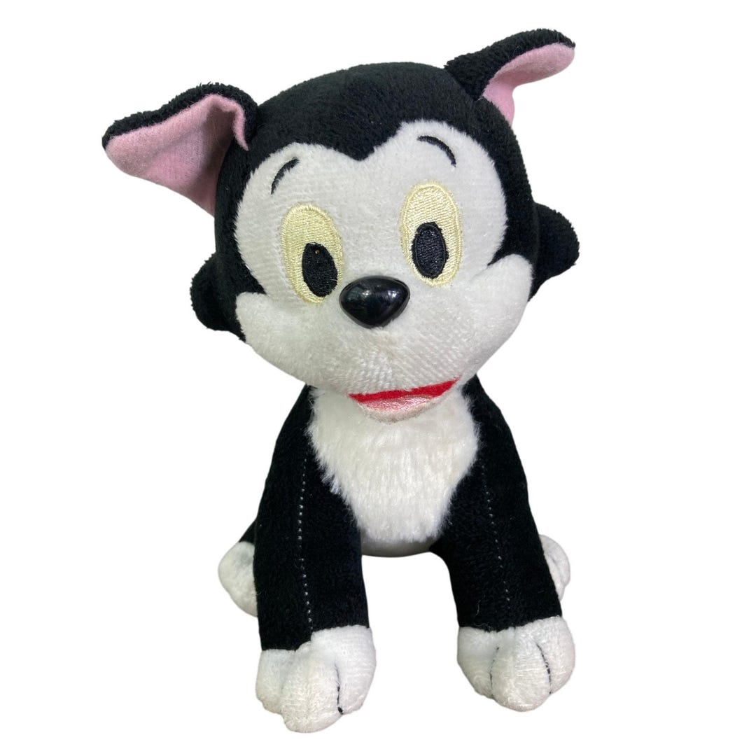 Disney Pinocchio Figaro Cat Plush Stuffed Animal 7" Black & White - Etsy