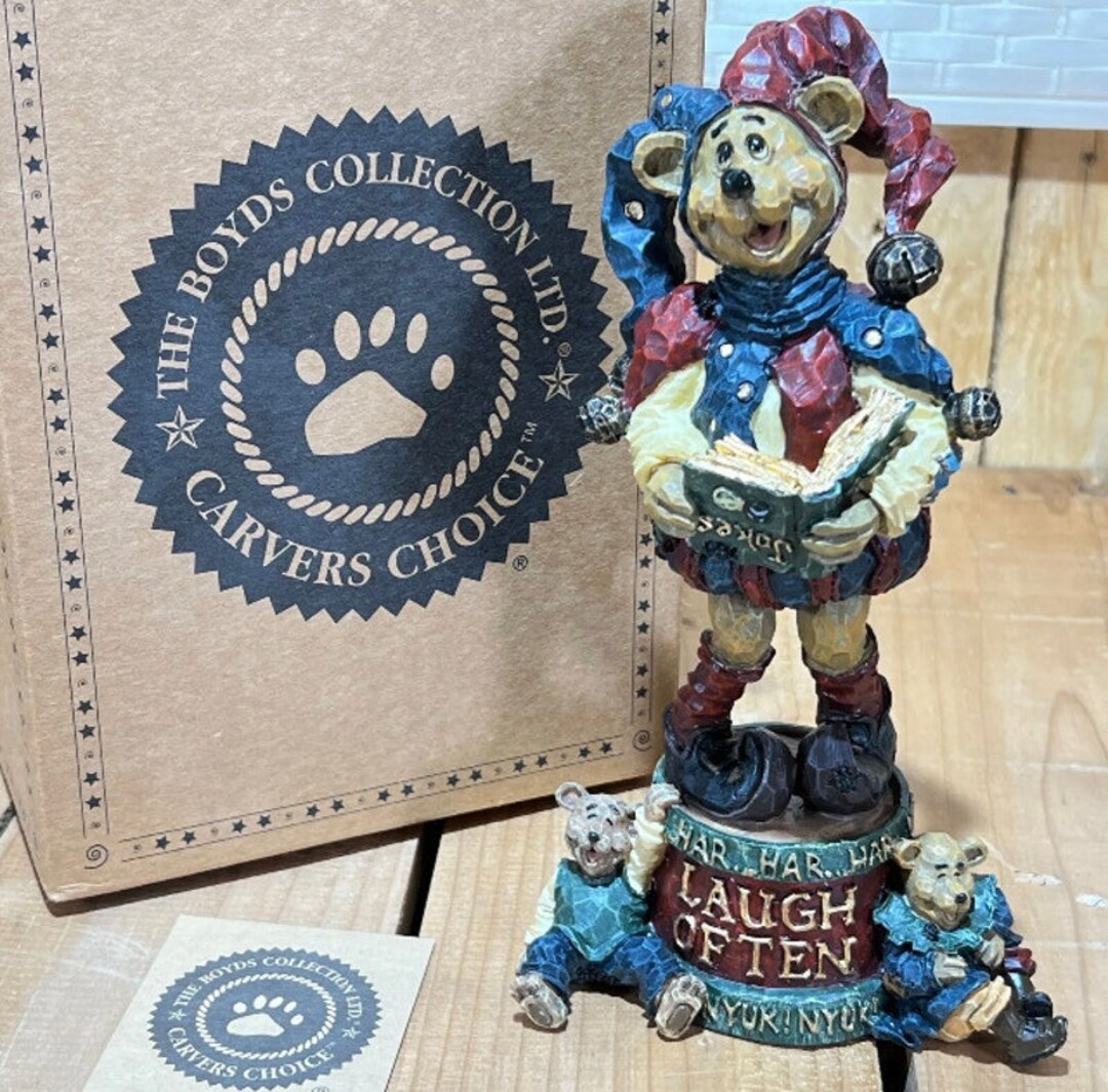 Boyds Bears Carvers Choice Jester Q. Funnybones Figurine With Quote - Etsy