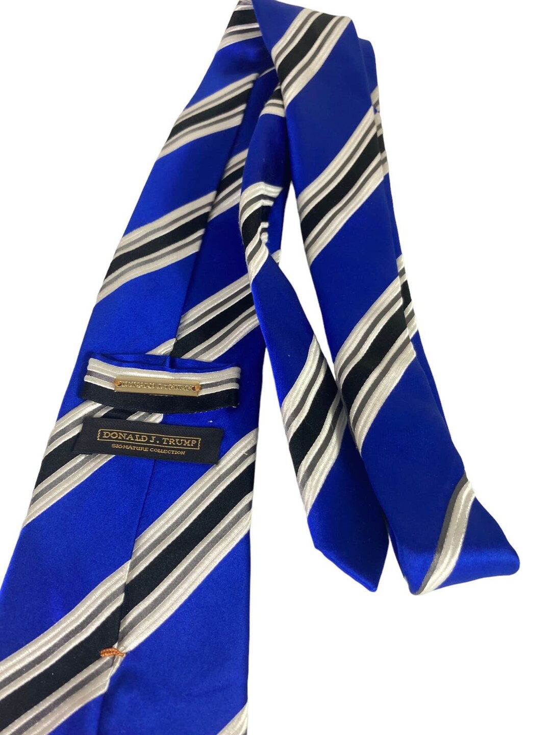 Donald Trump Signature Collection Neck Tie 100% Silk Blue White Black ...