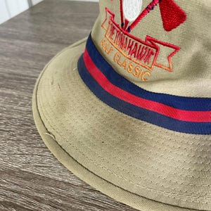 Town Talk Golf Classic Bucket Hat Khaki Red Stripe Made in USA One Size ...