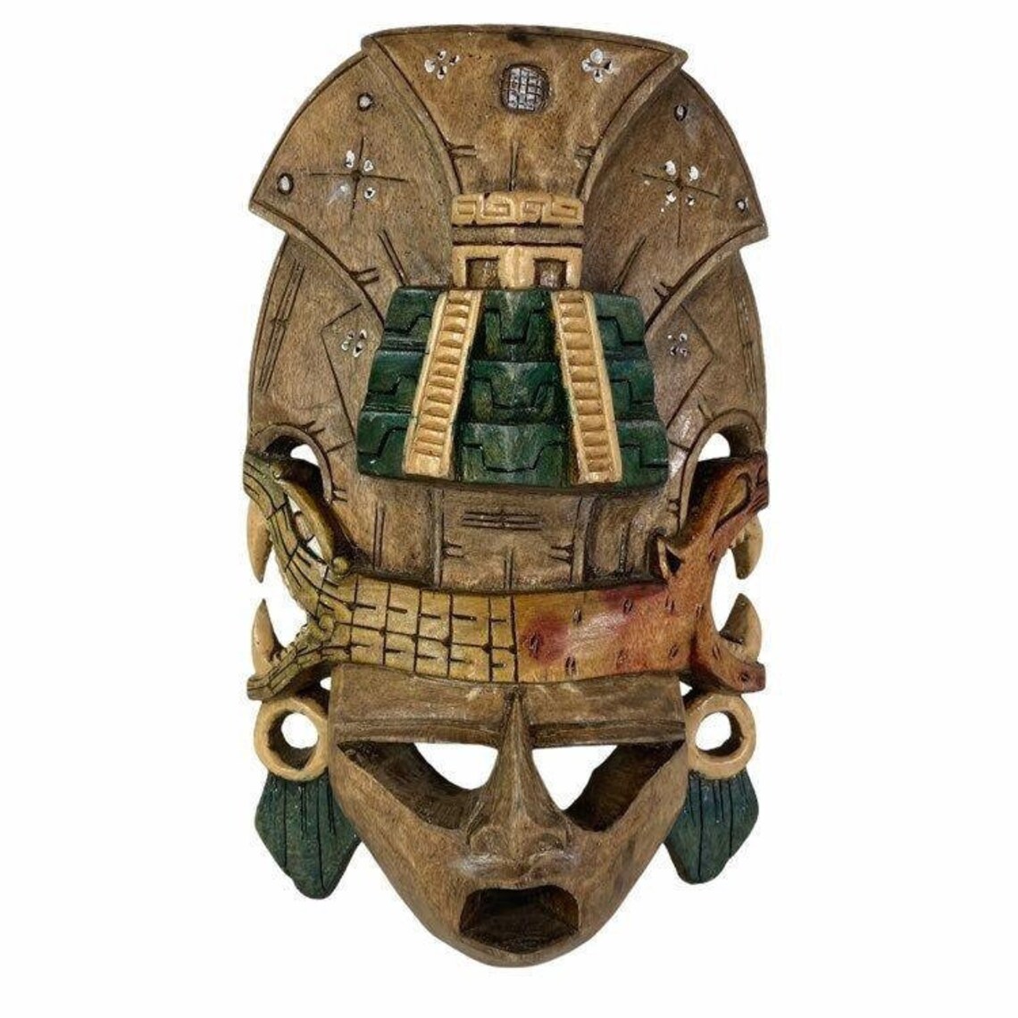 Mayan Aztec Ceremonial Masks Lot of 3 Vintage Wooden Wall | Etsy