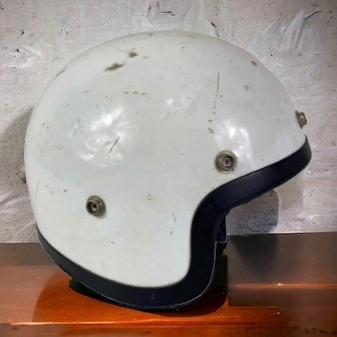 S.I.C. Grand Prix Vintage White Helmet Adjustable Strap Padded ...