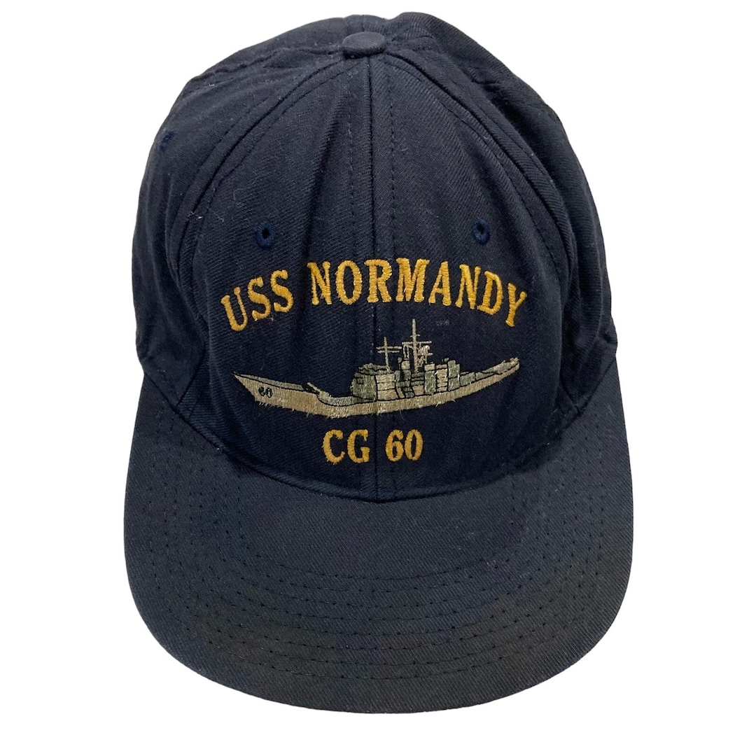 Vintage US Military USS Normandy CG-60 Embroidered Snapback Ball Cap ...