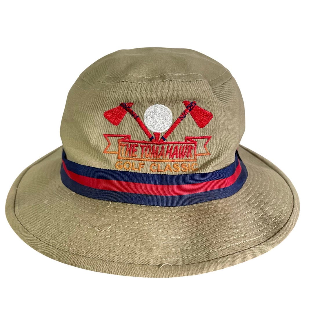 Town Talk Golf Classic Bucket Hat Khaki Red Stripe Made in USA One Size ...