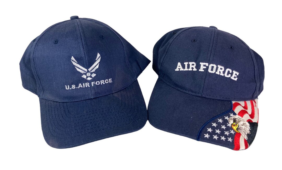 US Air Force USAF Baseball Military Hat Lot of 2 Hats Cap Caps Blue ...