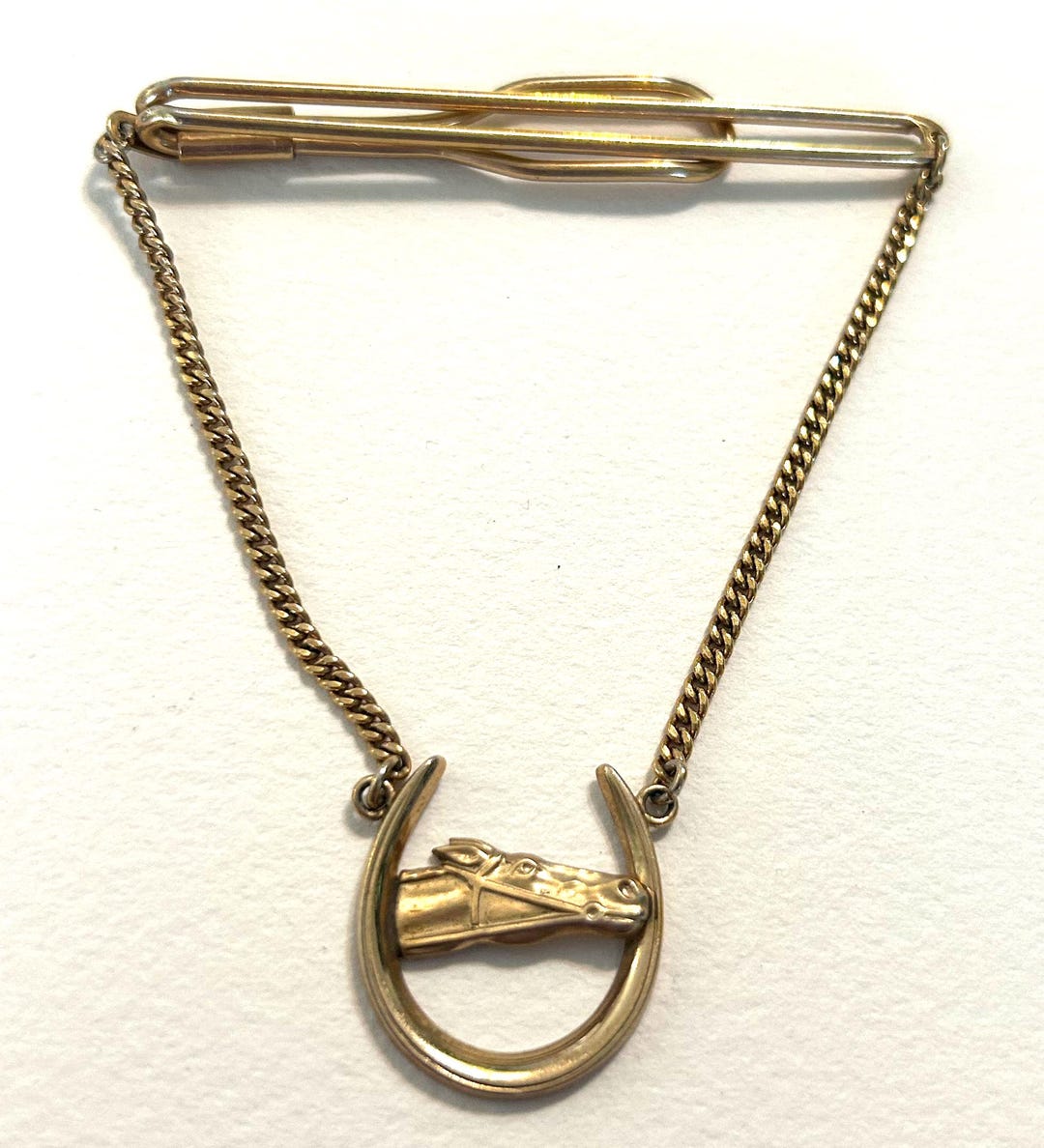 Vintage Swank Tie Clasp, Tie Chain, Horse Horseshoe, Equestrian, Gold ...