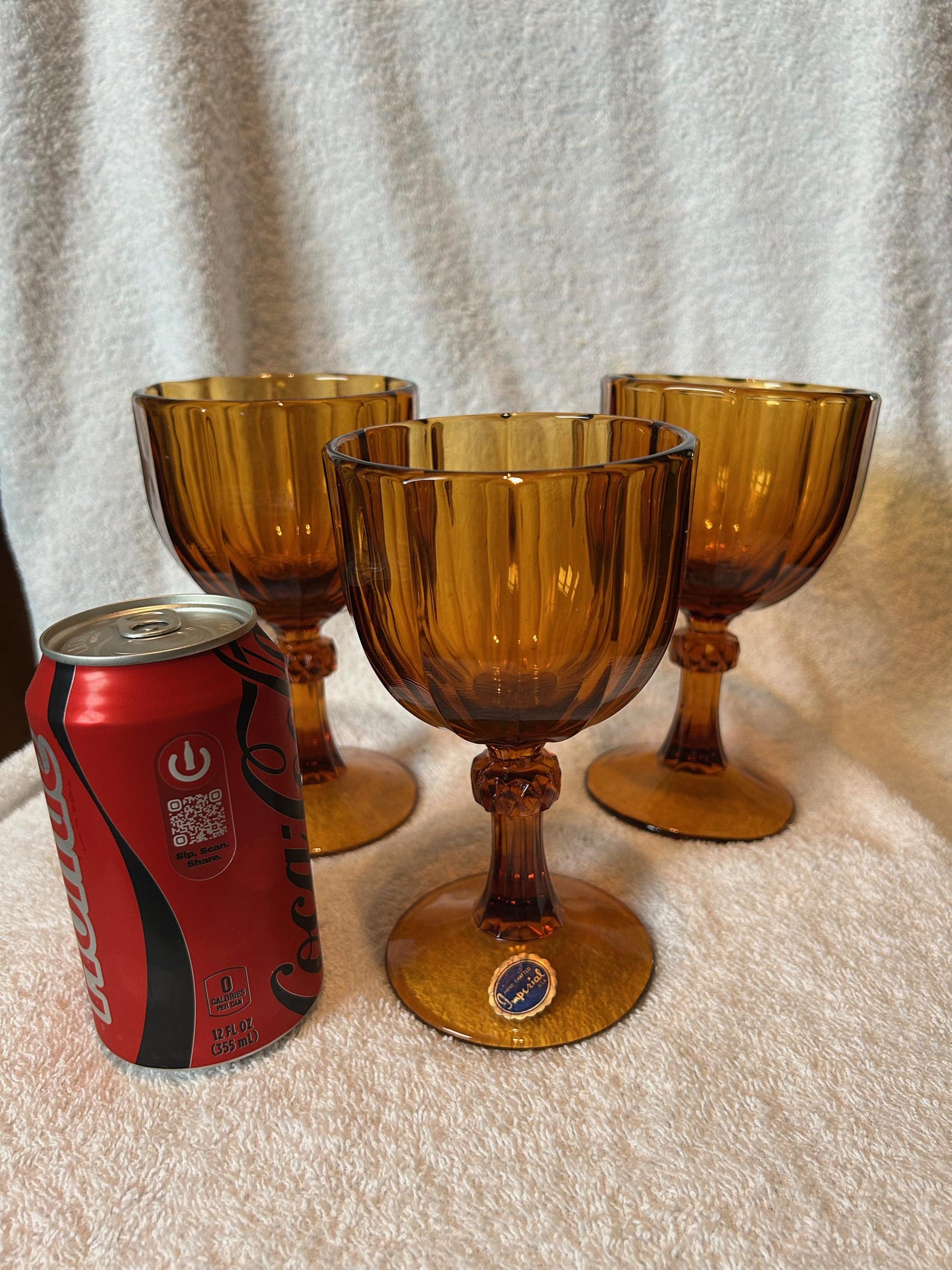 Imperial Glass Goblets, Vintage 1960s, Dark Amber Color, 8 Ounce, Set ...