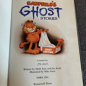 Garfields Ghost Stories, 1992 Book, Halloween, Cartoon Cat,vintage ...