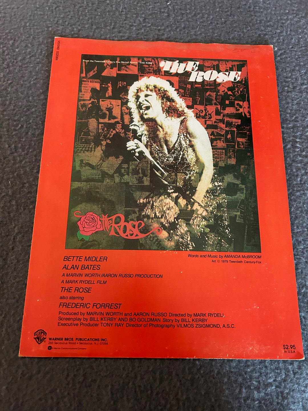 The Rose, Bette Midler, Vintage Sheet Music, 1979, Movie Memorabilia ...