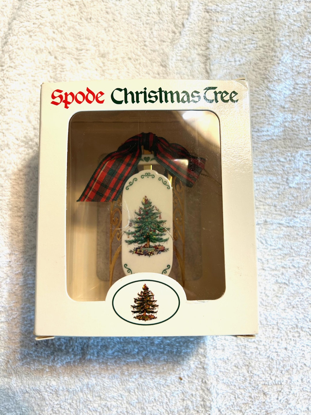 Spode Christmas Ornament, Tree, Sleigh Sled, Original Box, Vintage ...