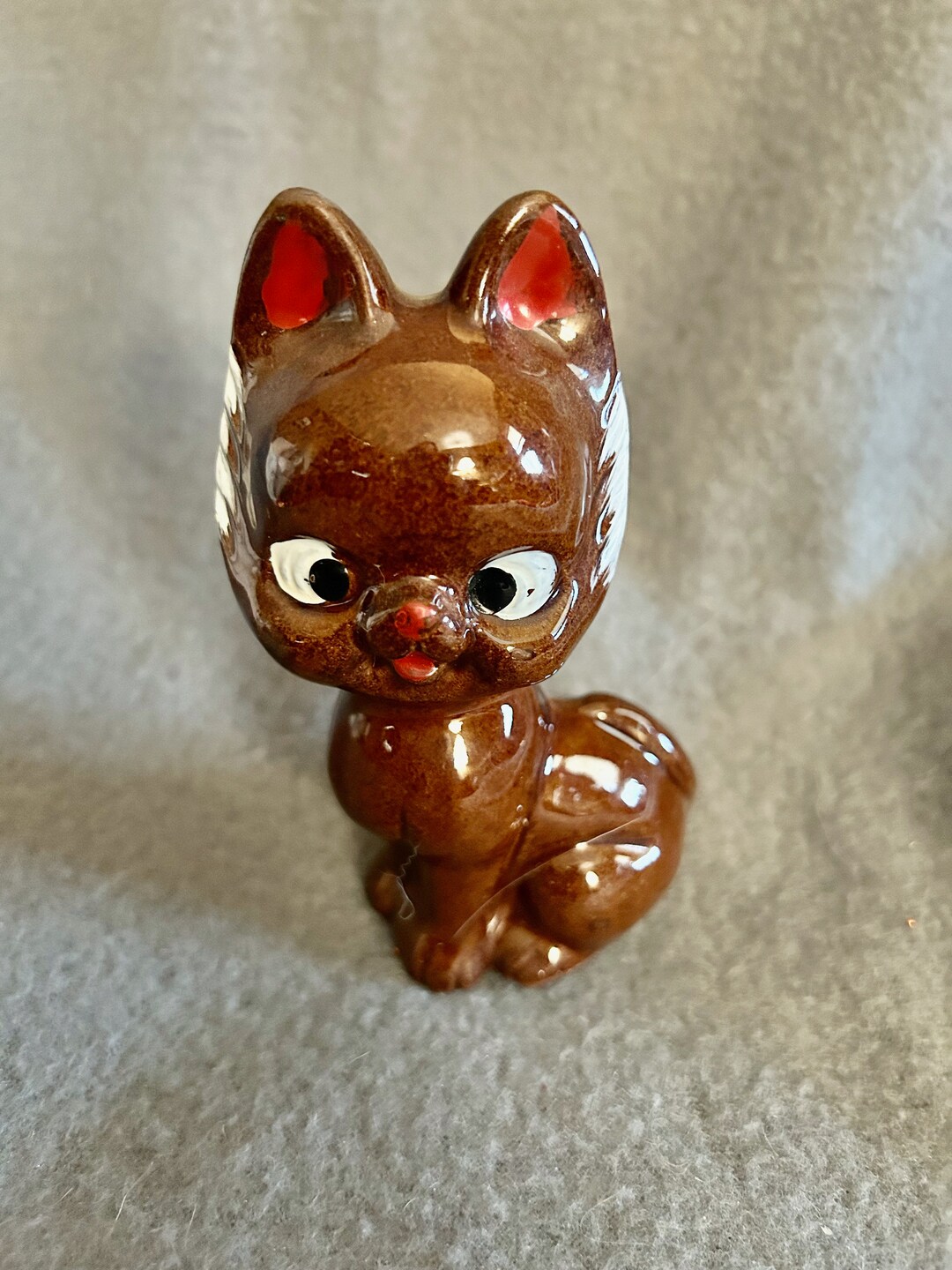 Vintage Redware Brown Cat Kitten Pottery Kitty Mid Century - Etsy