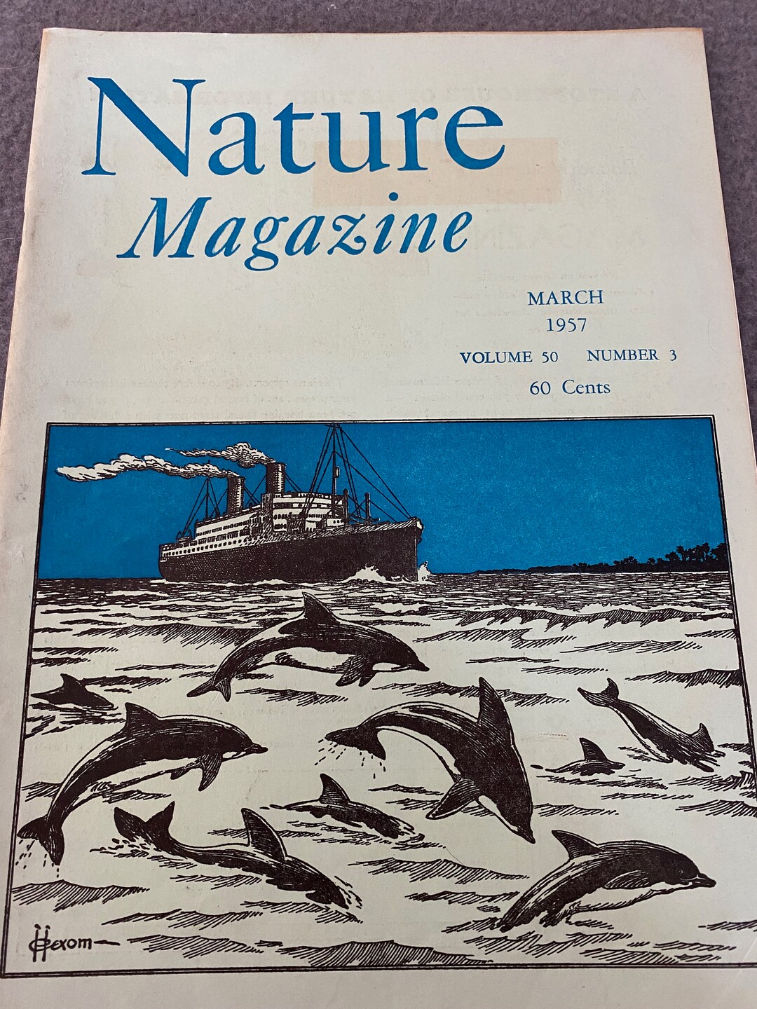Dolphin Porpoise Cover Art, Nature Magazine, March 1957, Mid Century ...