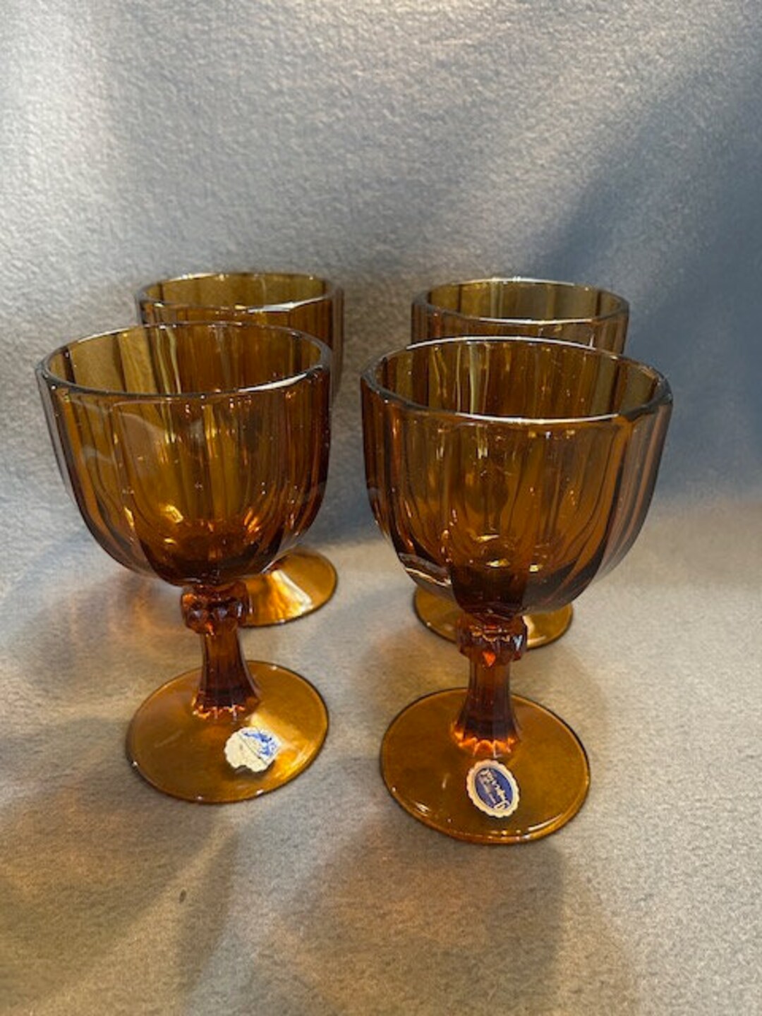 Vintage Imperial Glass Goblets, Set of 4, Gold Brown, 1960s, Mid ...