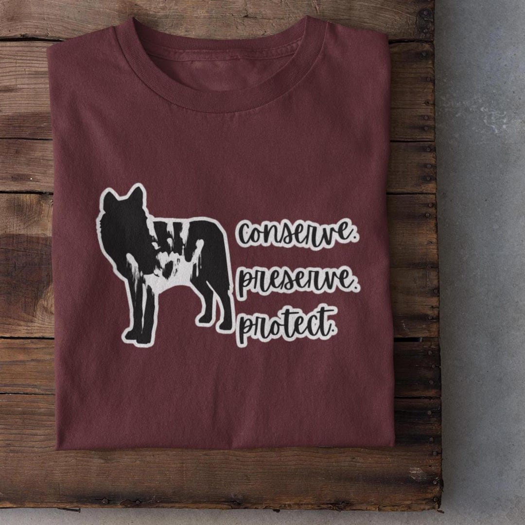 Wildlife Conservation T-shirt With Wolf Motif: Animal Lover Shirt, Eco ...