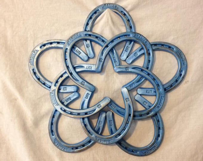 Horseshoe Star Wreath / Texas Star Wall Hanging / Rustic Country Art ...