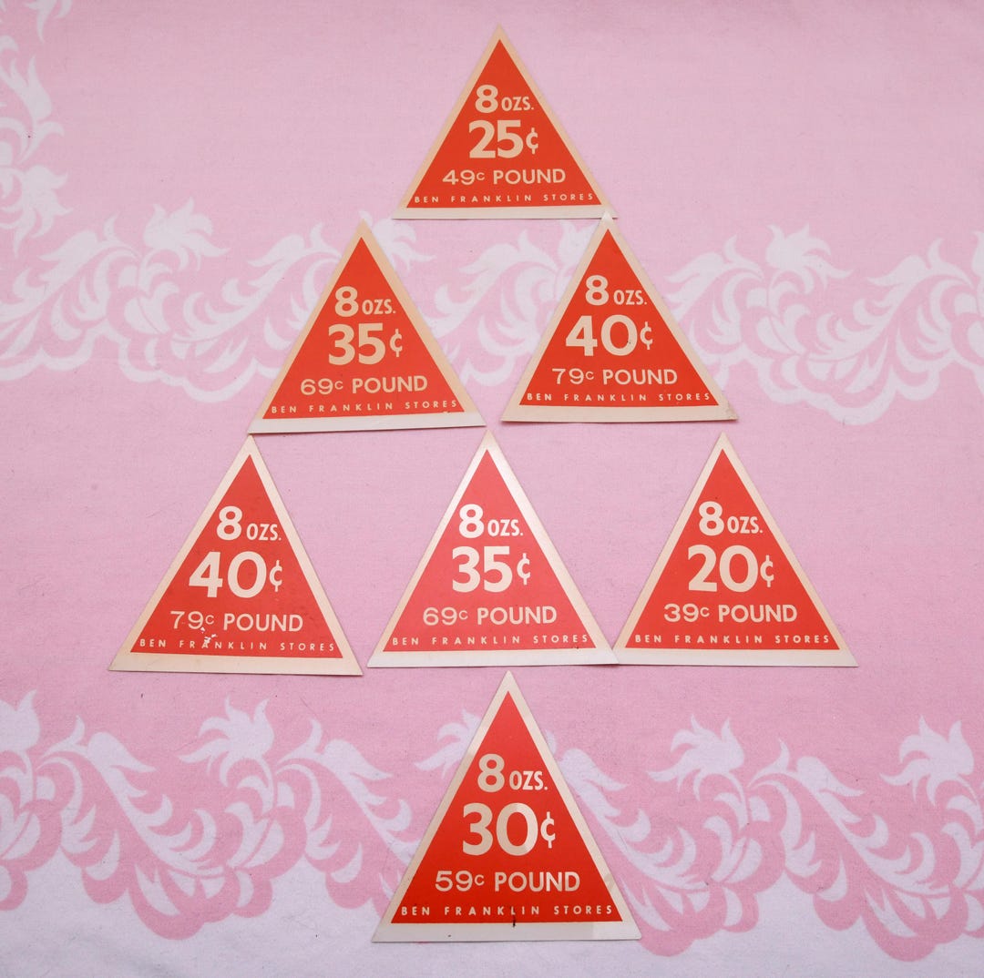 1 Vintage Red & White Candy Price Tag - Your Choice! - Etsy