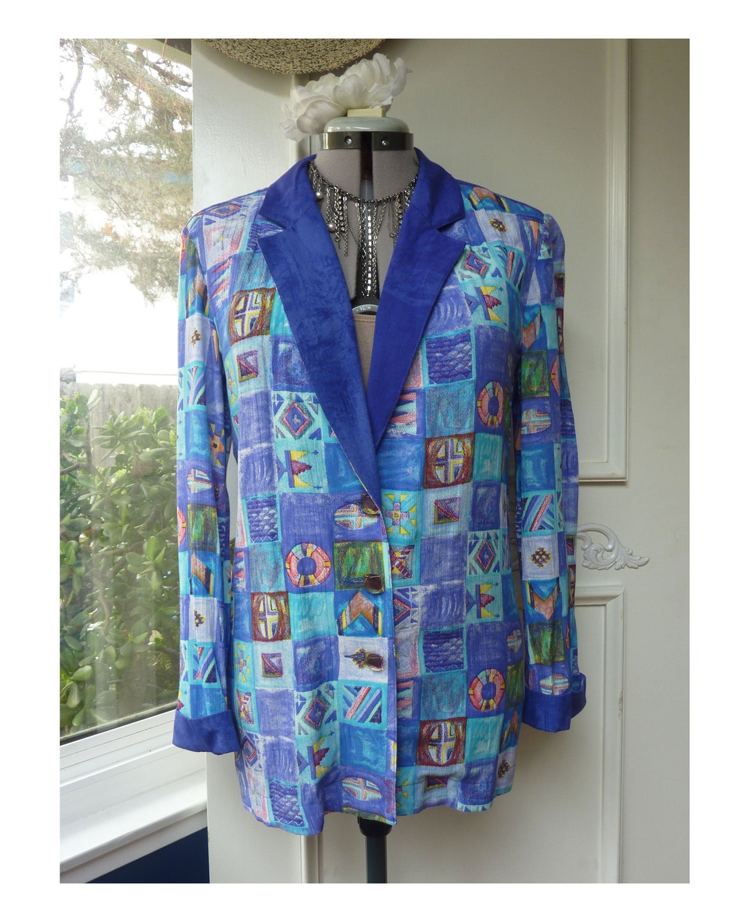 Vintage Carole Little 80s - 90s Jacket, German Rayon, Upcycled Clothing ...
