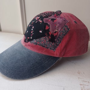 One of a Kind Patchwork Artsy Adult Women's Baseball Cap, Vintage ...