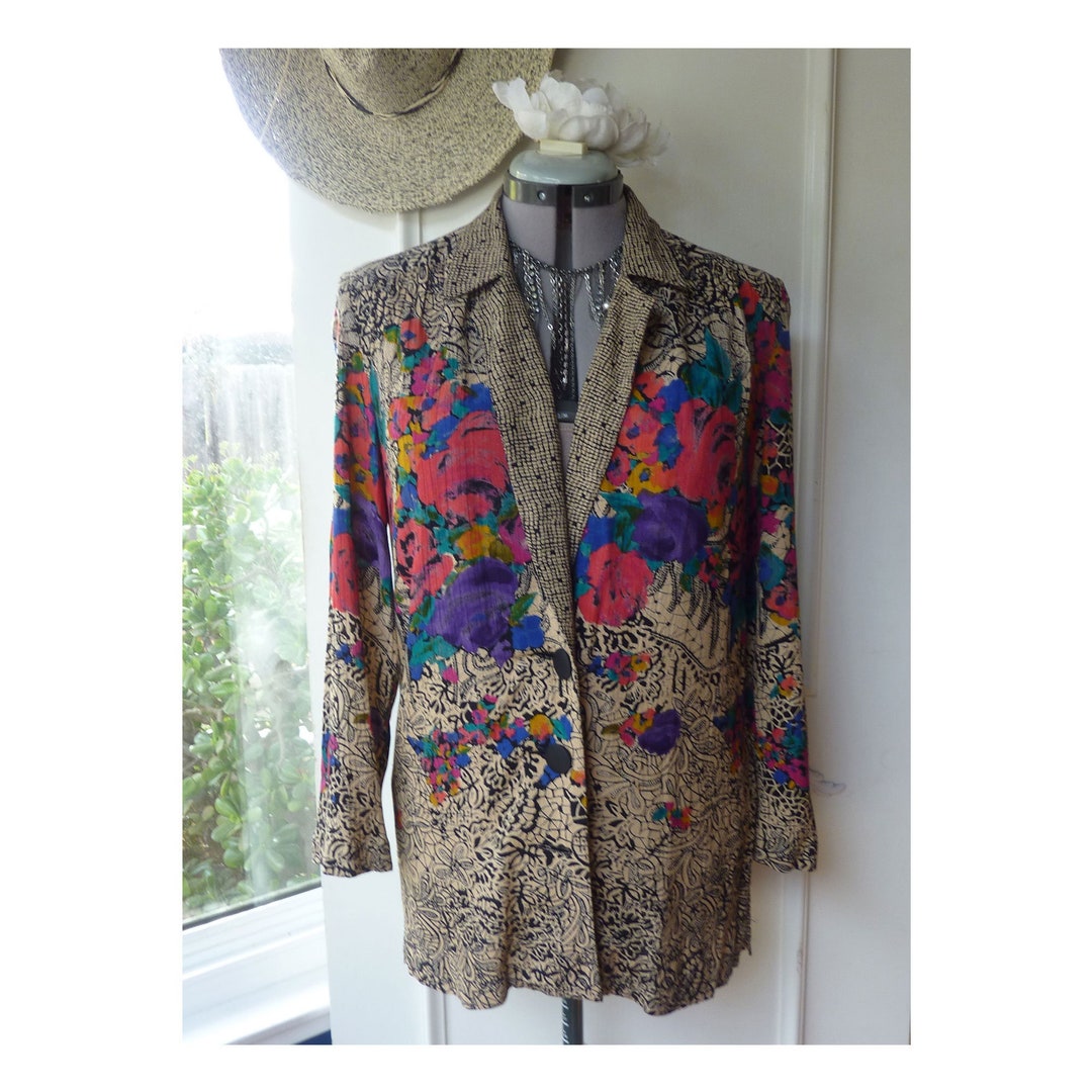 Vintage Carole Little 80s - 90s Jacket, Rayon Gauze, Upcycled Clothing ...