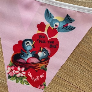 Kitsch Valentine Triangle Bunting Decoration Kitten Party Vintage Retro ...