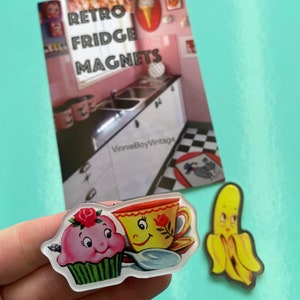 Vintage Inspired Kitsch Kawaii Retro Fridge Magnet Kitchen Banana ...