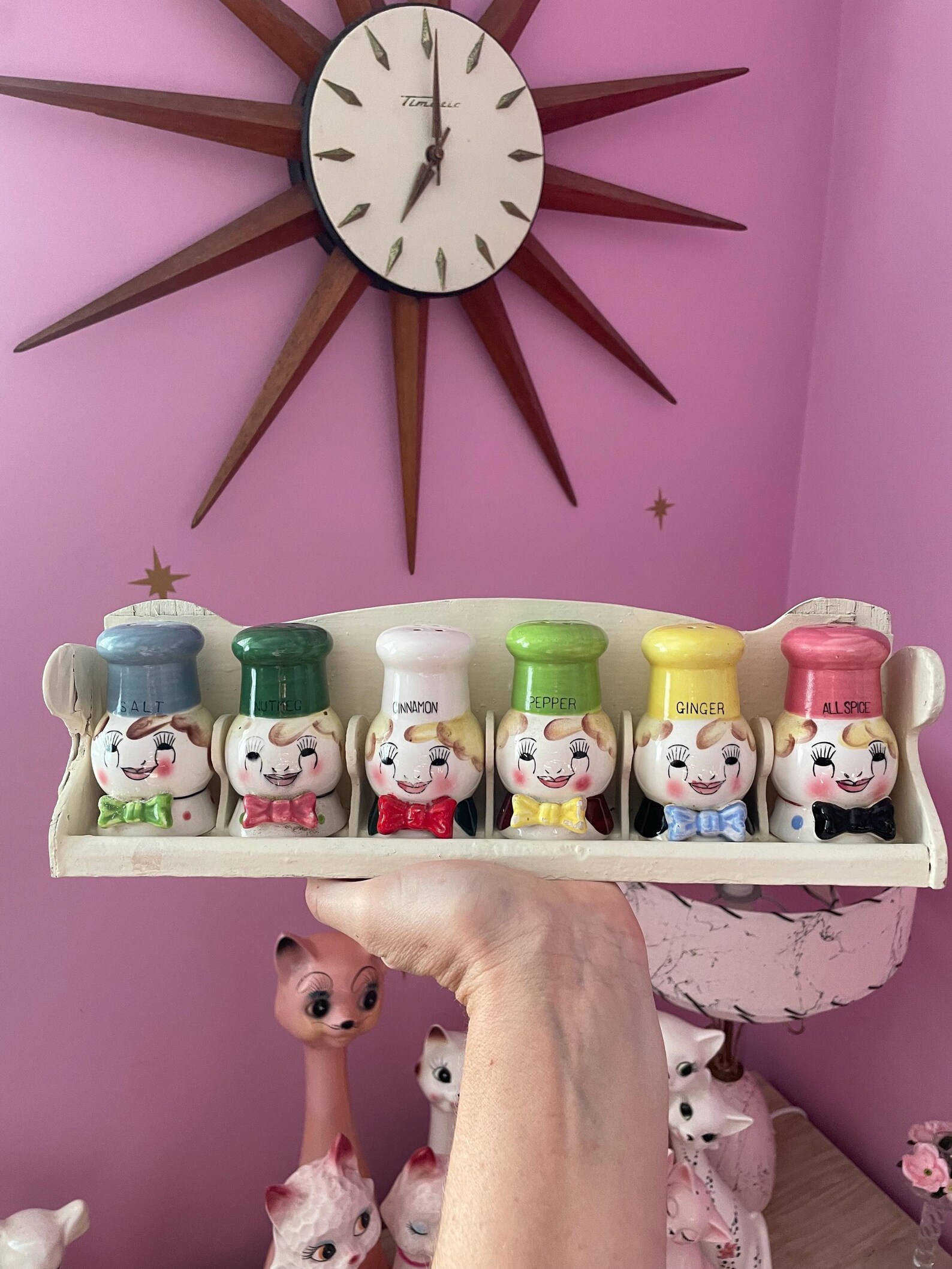 Retro Vintage Japan Kawaii Cute Spice Rack Men Ceramic Rainbow ...