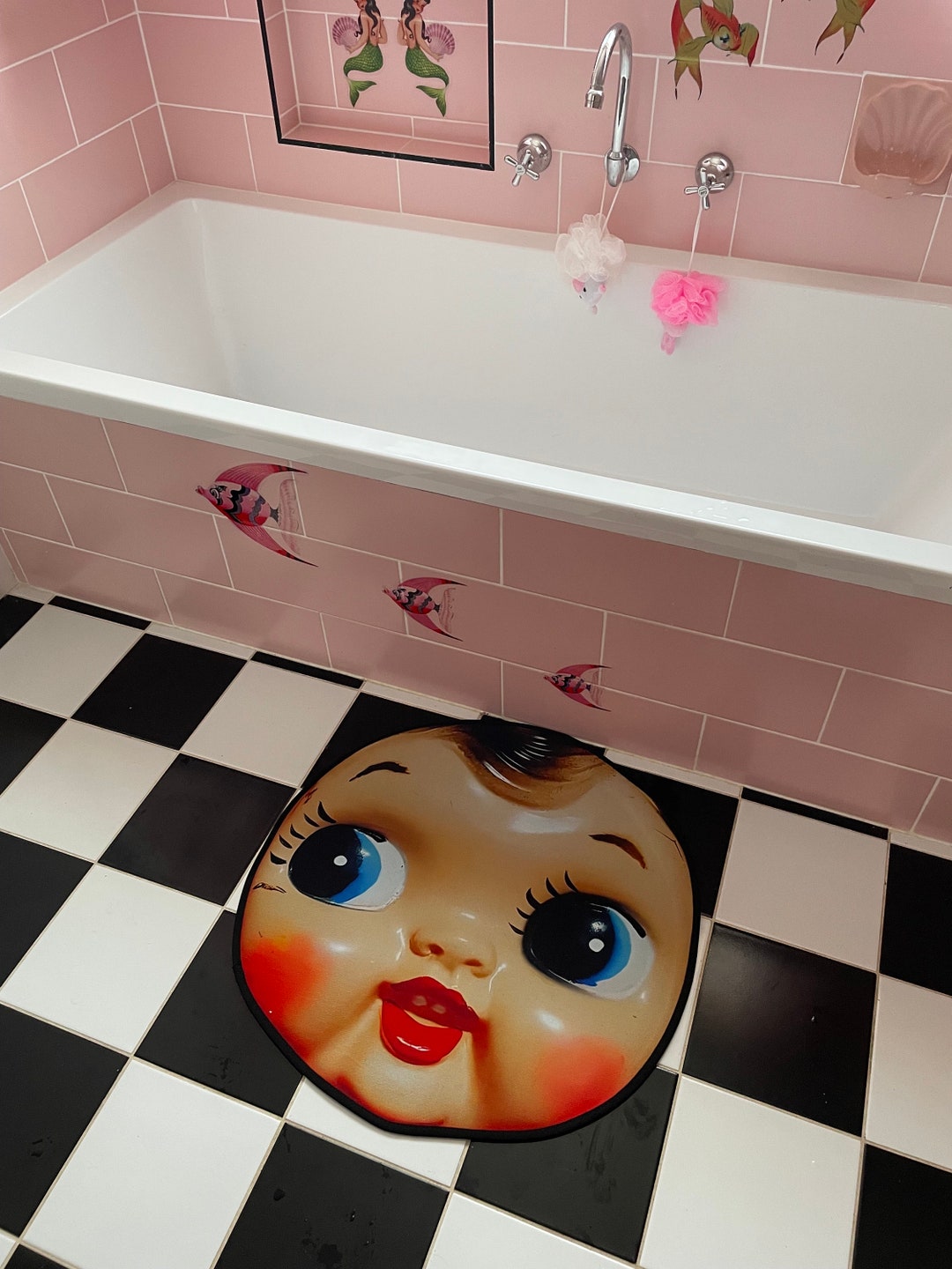 NEW Vintage Kitsch Mcm Retro Pinup 50s Doll Face Creepy Punk Rockabilly ...