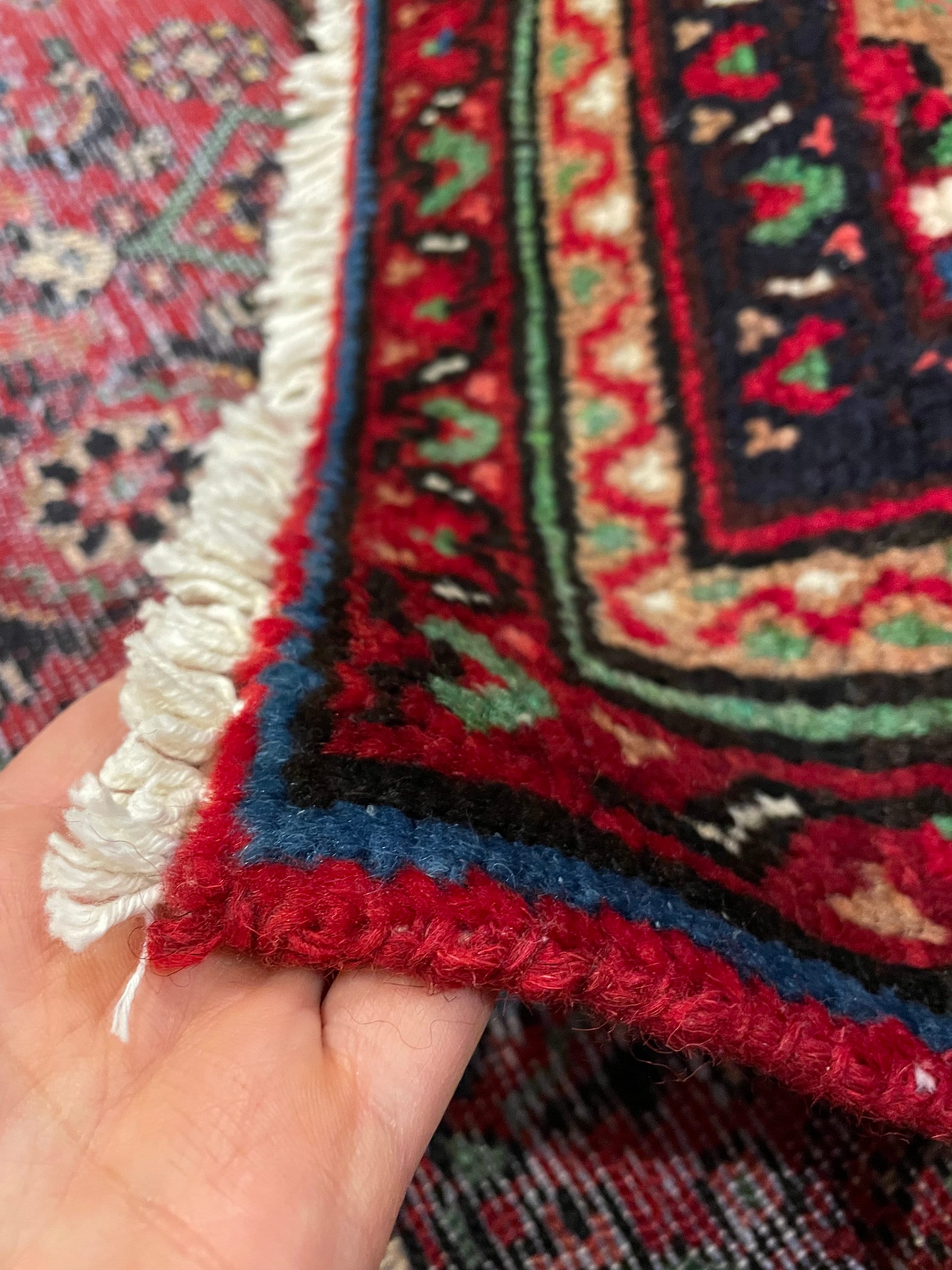 Wool Handmade Persian Rug 100% Wool Red Rustic Warm Boho Carpet ...