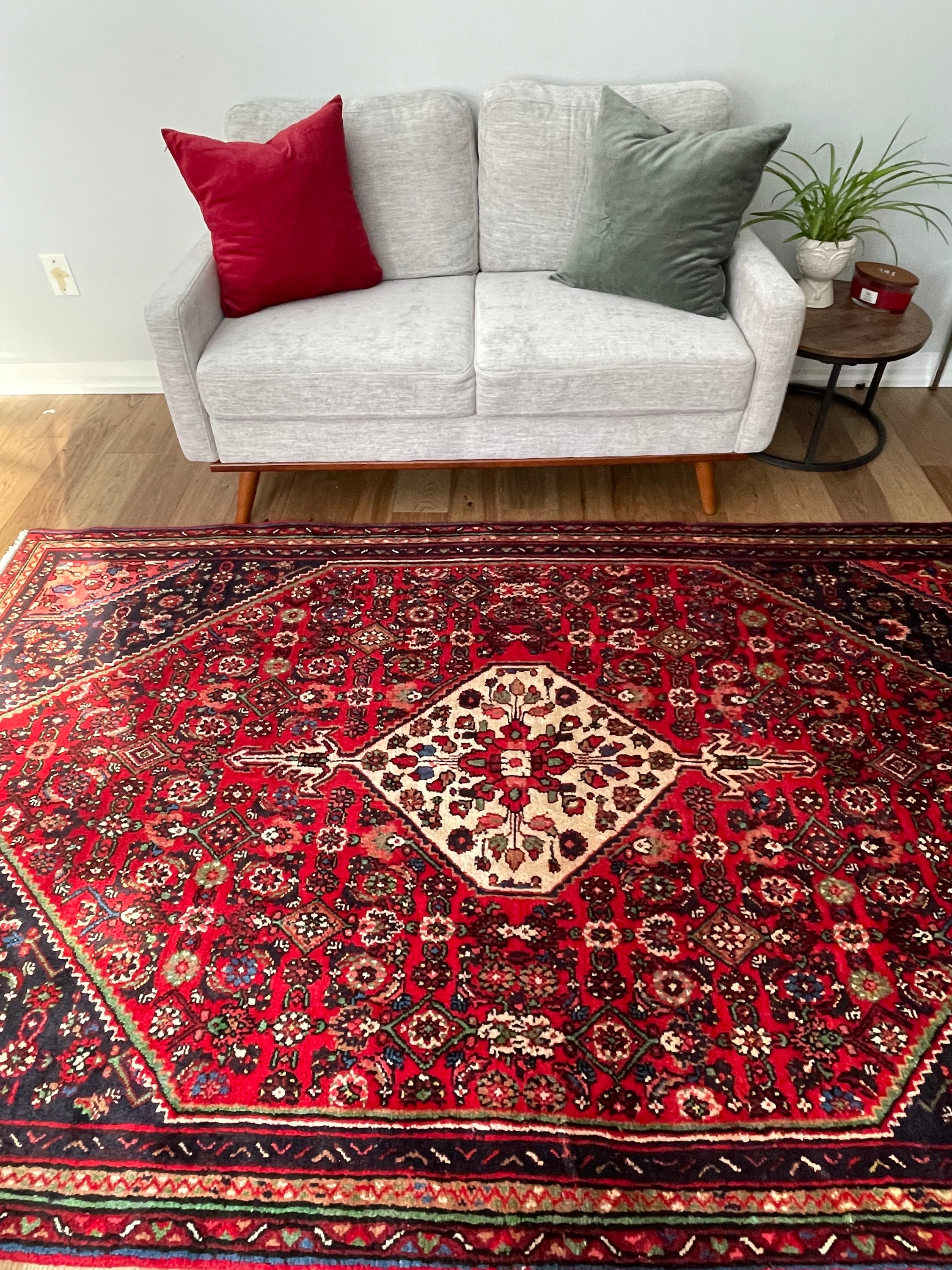 Wool Handmade Persian Rug 100% Wool Red Rustic Warm Boho Carpet ...