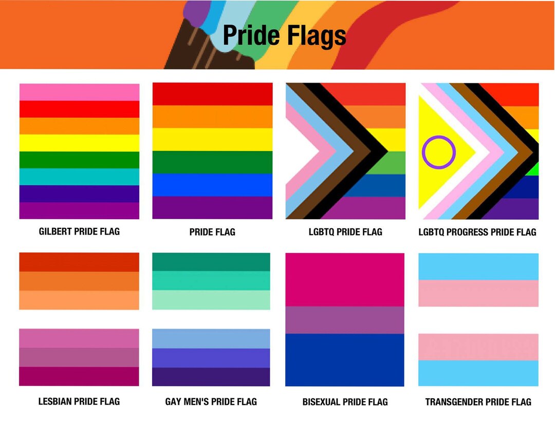8 Pride Flags, Horizontal and Vertical, LGBTQ, - Etsy