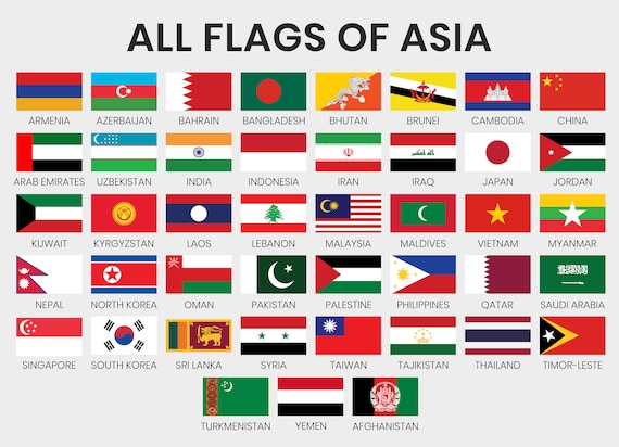 Asian Country Flags Printable