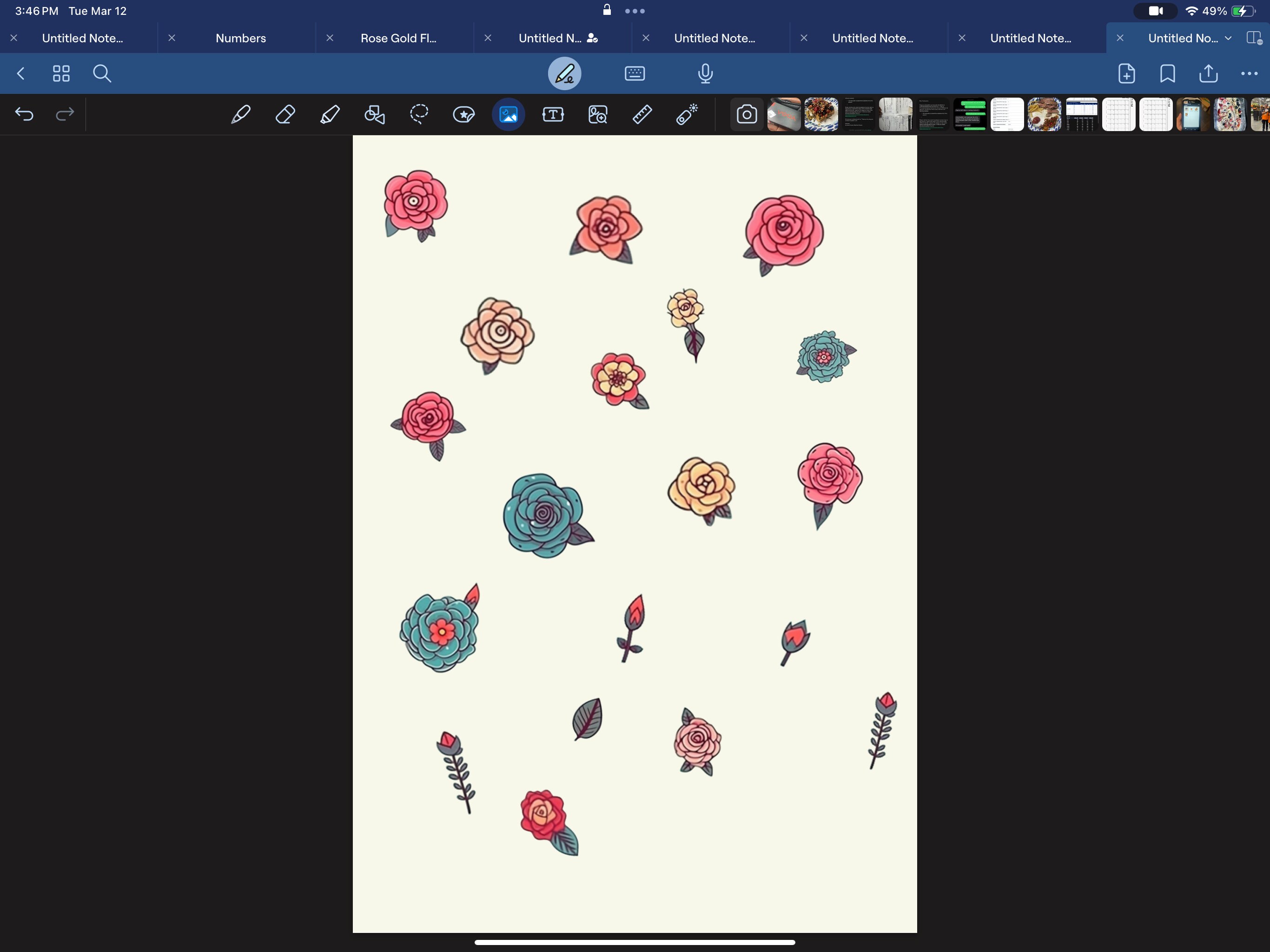 Digital Roses Stickers, PNG, Goodnotes Pre-cropped, Roses, Cute Digital ...