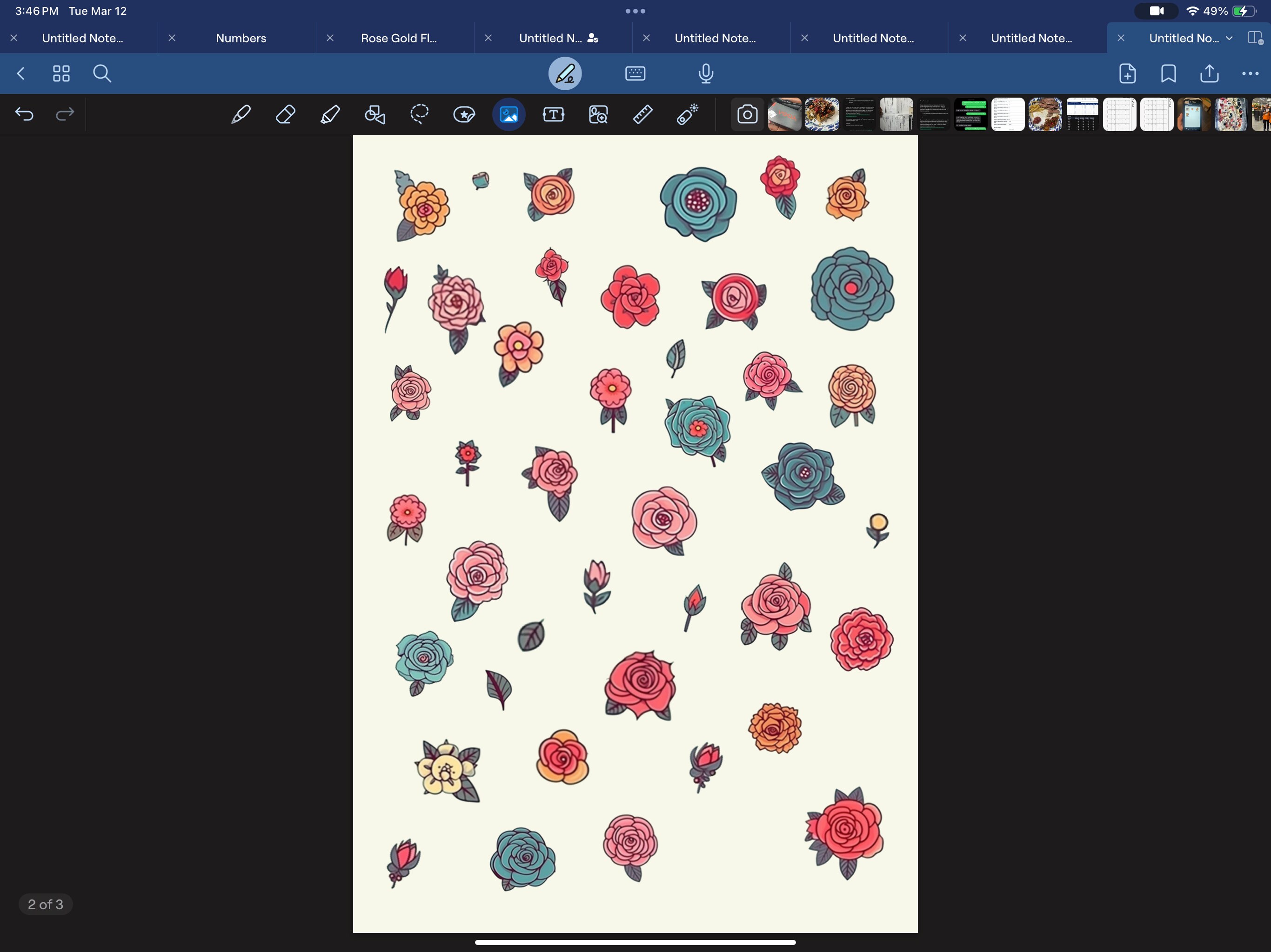 Digital Roses Stickers, PNG, Goodnotes Pre-cropped, Roses, Cute Digital ...