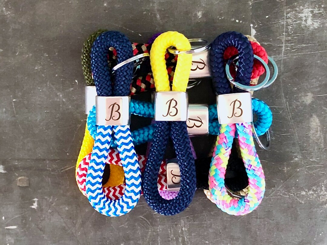 B Letter Key Rings Made of Sail Rope and Silver Colored Key Rings - Etsy
