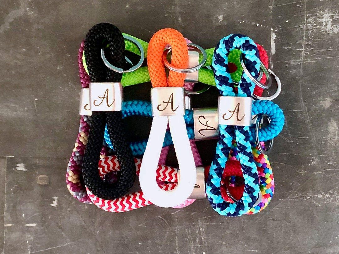 A Letter Key Rings Made of Sail Rope and Silver Colored Key Rings - Etsy