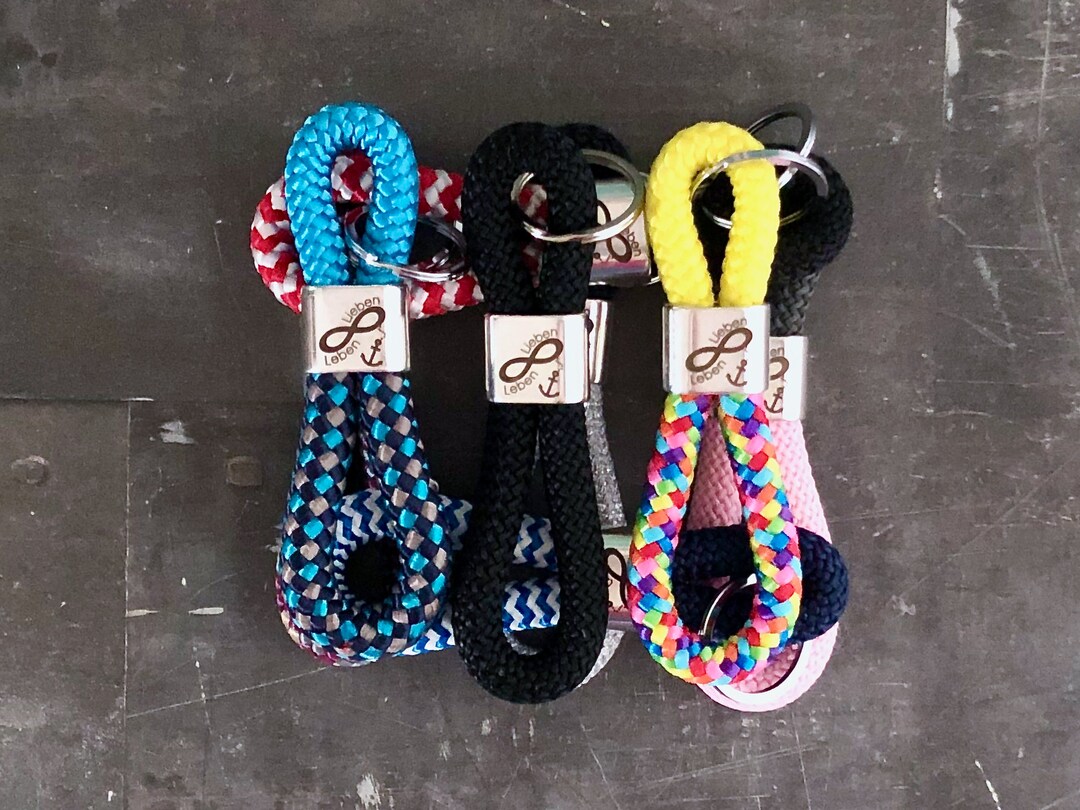 Maritime Keychain, Made of Sail Rope and Silver Colored Key Rings - Etsy