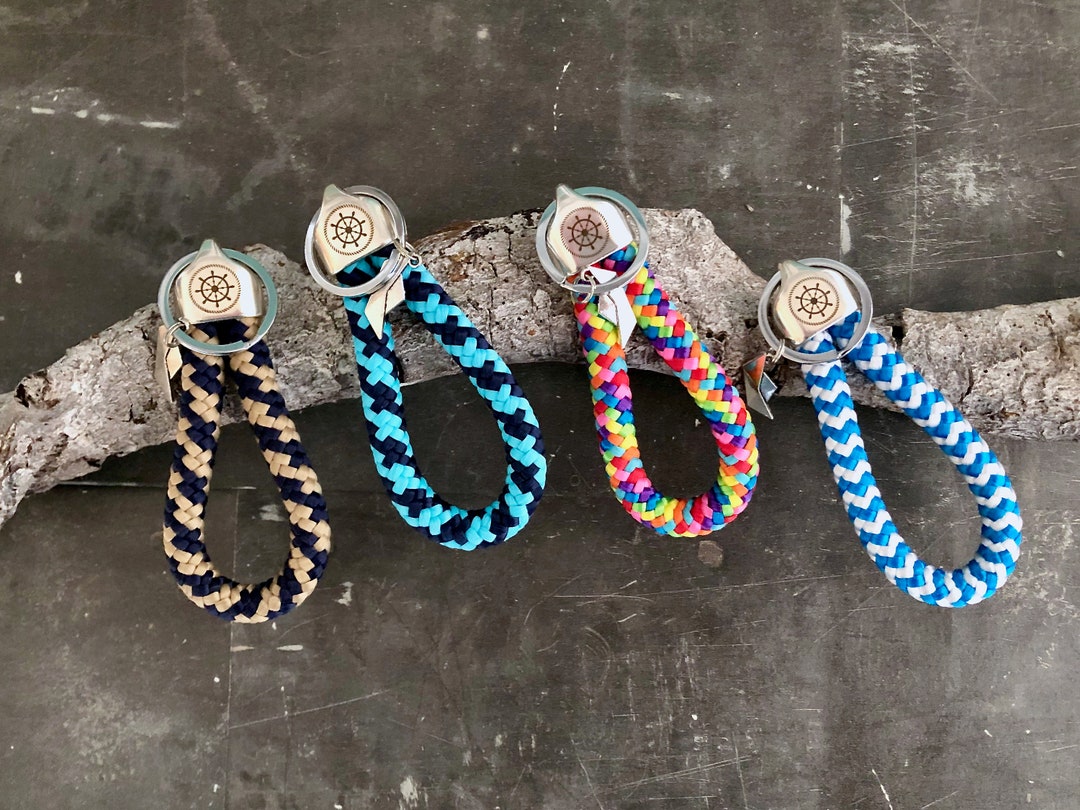 Maritime Keychain Made of Sail Rope and Silver Colored Key Rings - Etsy