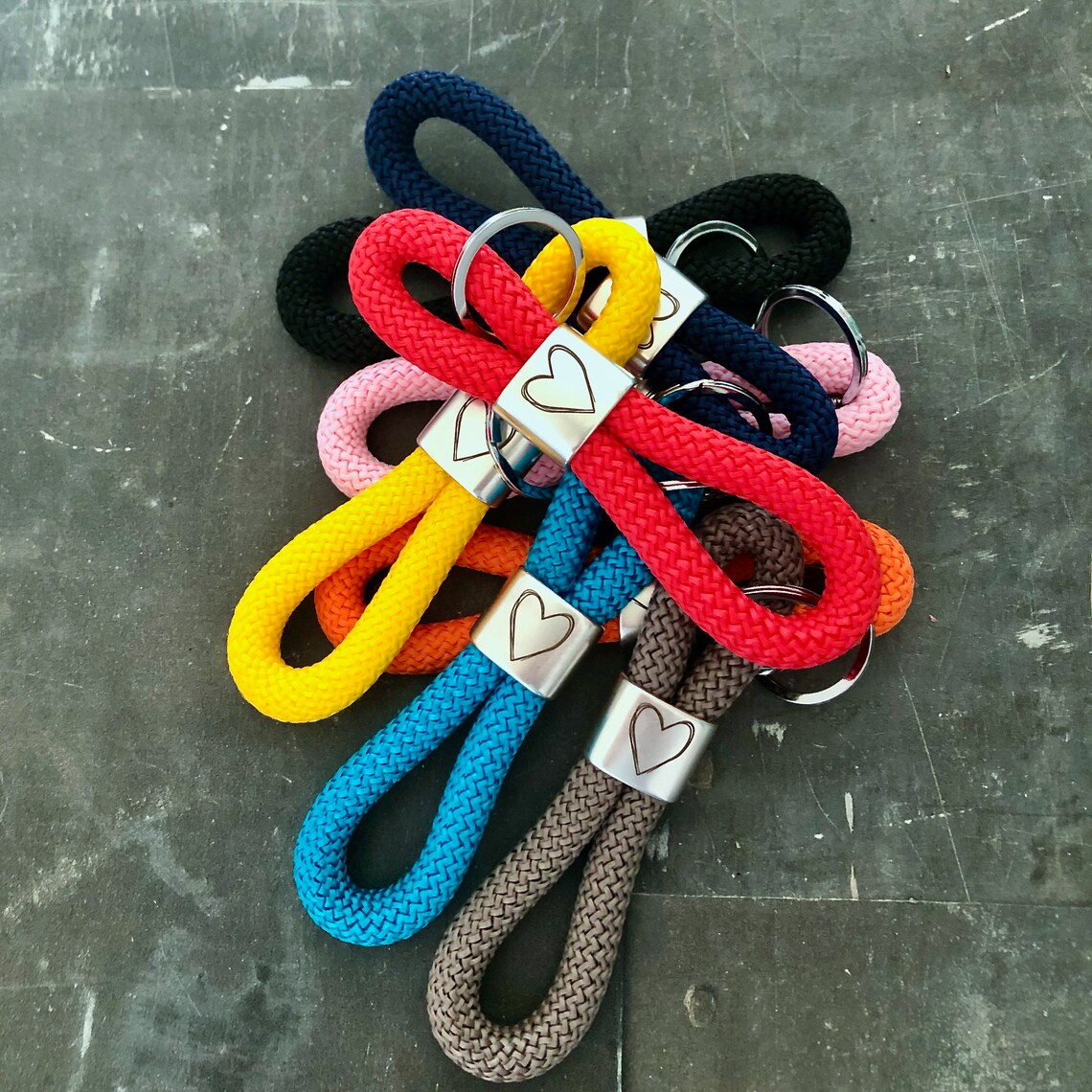 Key rings made of sail rope and silver colored key rings | Etsy