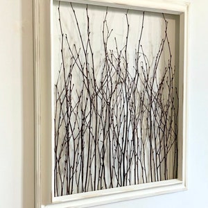 Rustic Framed Branches (1 X-large Wooden Frame) - Birch Branch Decor ...