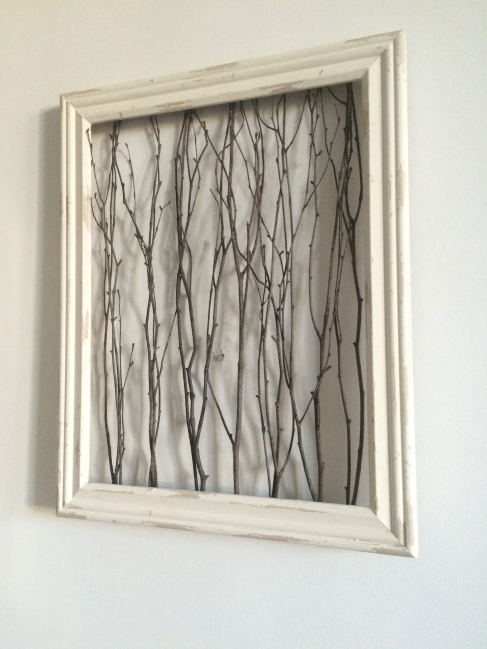 Framed Birch Branches 1 Large Frame Rustic Wall Decor | Etsy