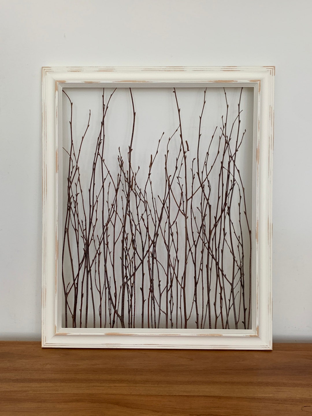 Rustic Framed Branches (1 X-large Wooden Frame) - Birch Branch Decor ...