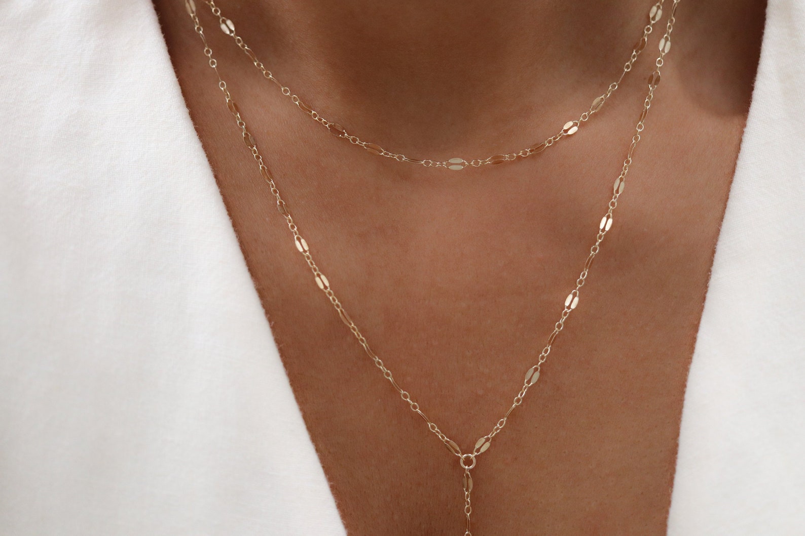 Gold Layering Necklaces Chain Lace Necklace 14k Gold - Etsy Canada