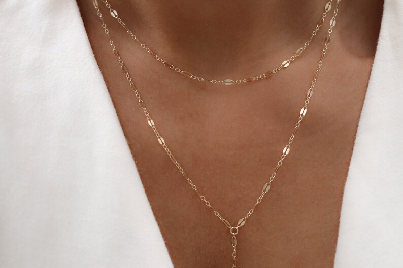Gold Layering Necklaces Chain Lace Necklace 14k Gold - Etsy Canada