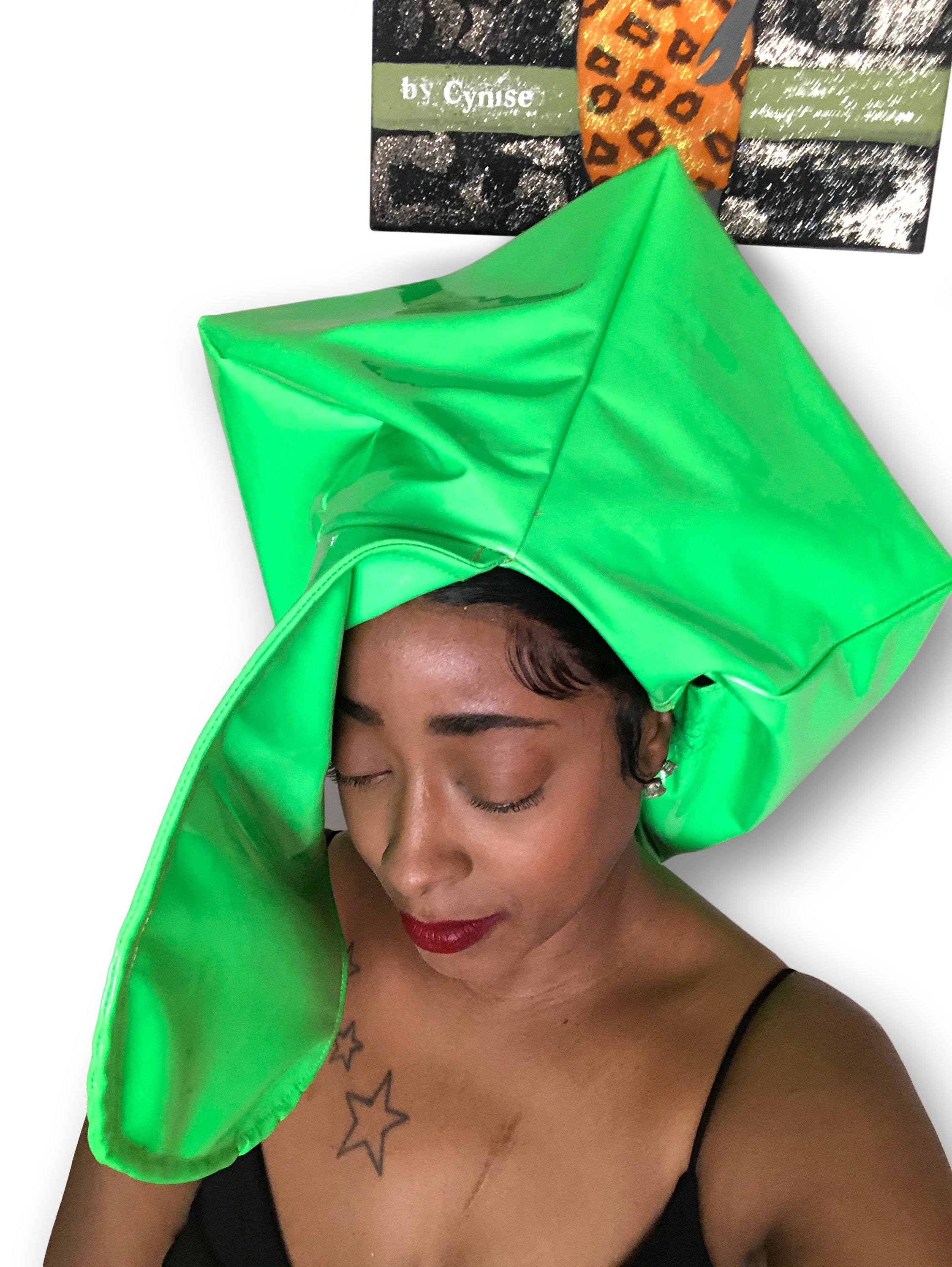 Left Eye Patent Leather Vinyl Green Hat - Etsy